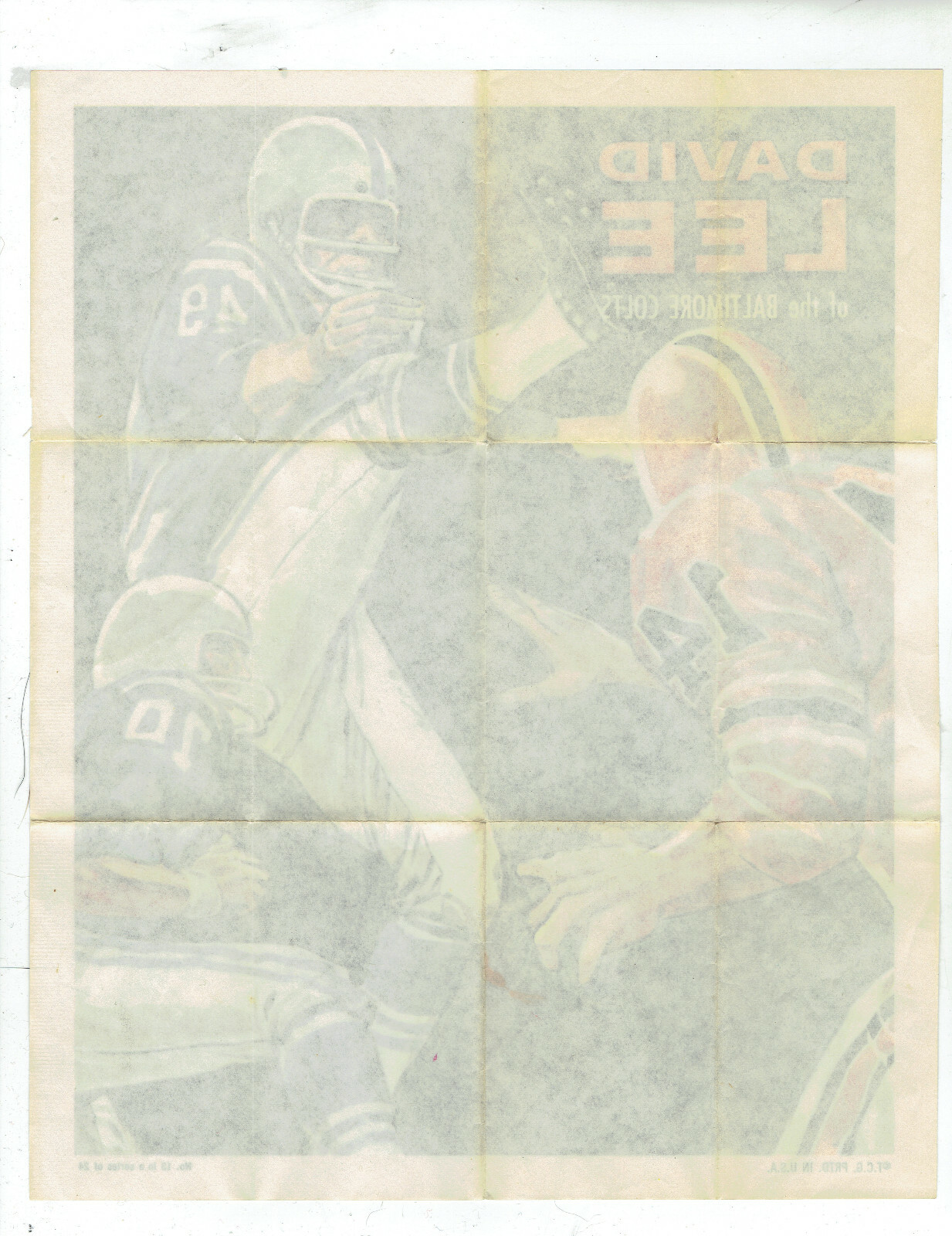 1970 Topps NFL Football POSTER David Lee in vf+ condition or better | eBay