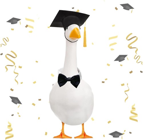 Porch Goose Outfits Graduation Hats and Bow Tie Yard Geese Costume for ...
