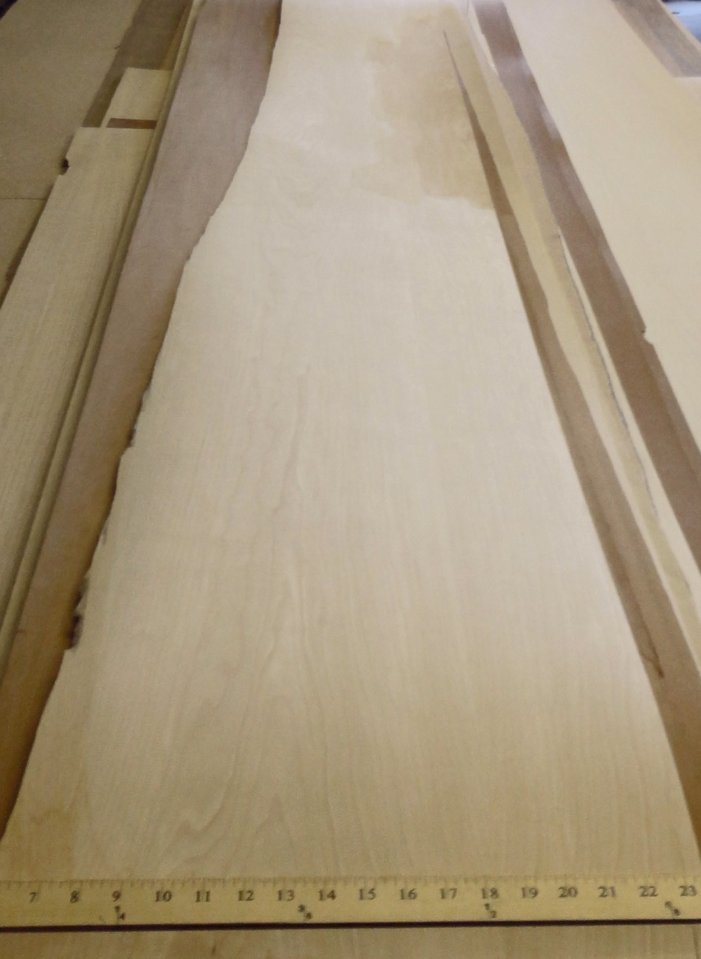 Birch wood veneer 13" x 95" with phenolic backer (HPL plastic backer) 1 ...