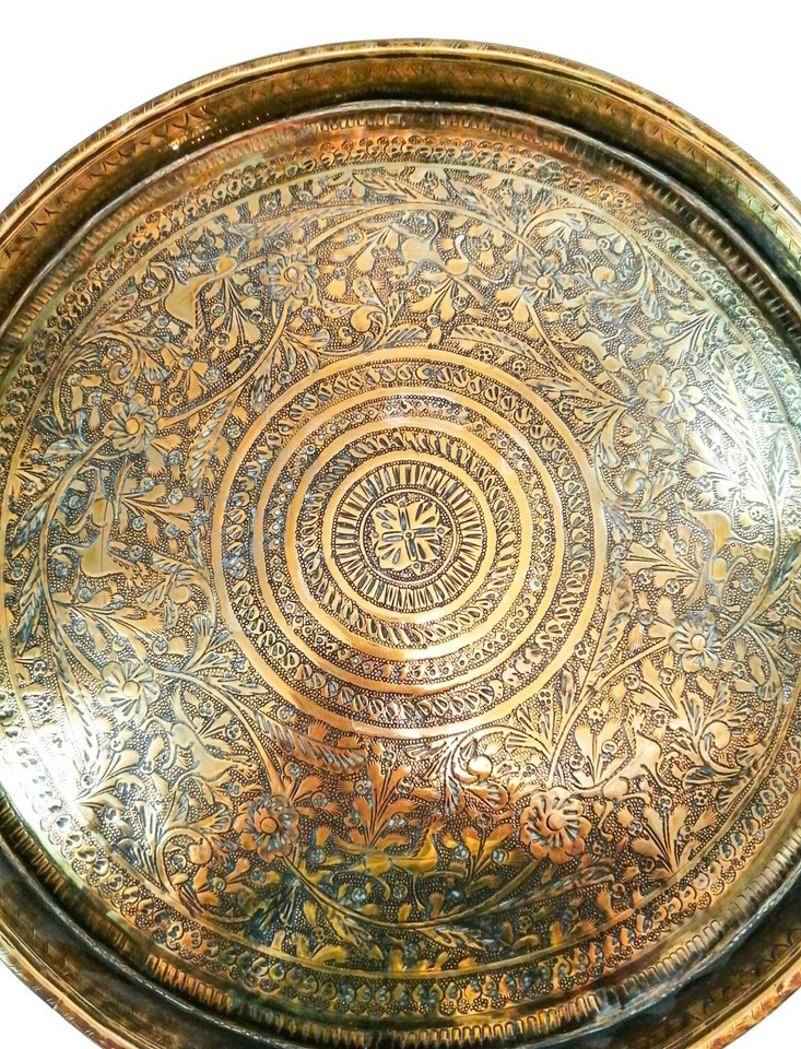 Antique Benares brass tray, made in India in the 19th century | eBay