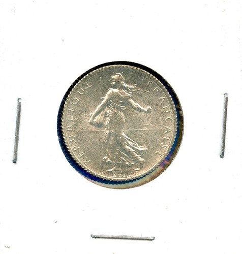 1918 France La Semeuse Sower Woman Silver 1 Franc #27 Uncirculated BU ...