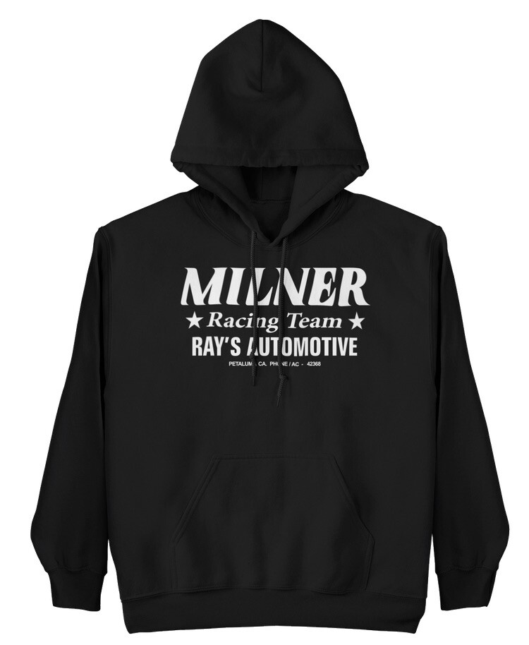Milner Racing Team MENS Black HOODIE Cotton/Poly American Graffiti DRAG ...