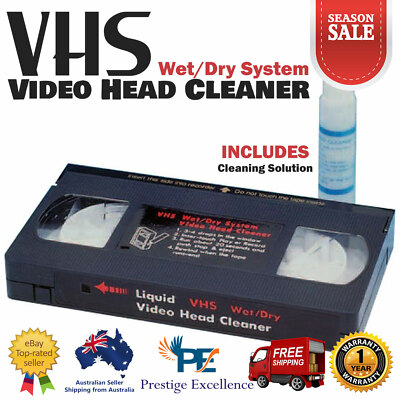 Video Head Cleaner VHS Cleaning Solution Kit Non Abrasive Tape Path ...