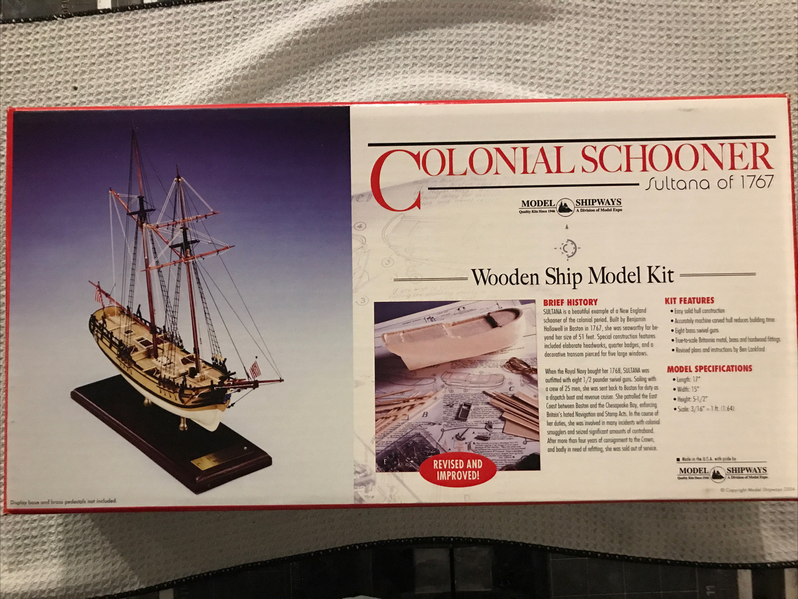 Model Shipways Colonial Schooner Sultana of 1767 wooden ship model kit ...