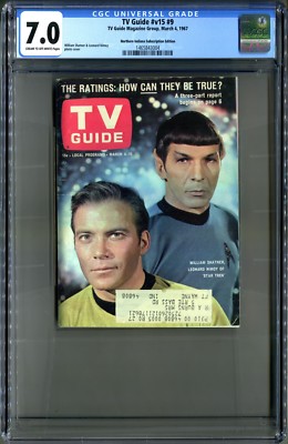 TV Guide V15 #9 (TV Guide Mag 1967) CGC 7.0, Shatner Nimoy Star Trek ...