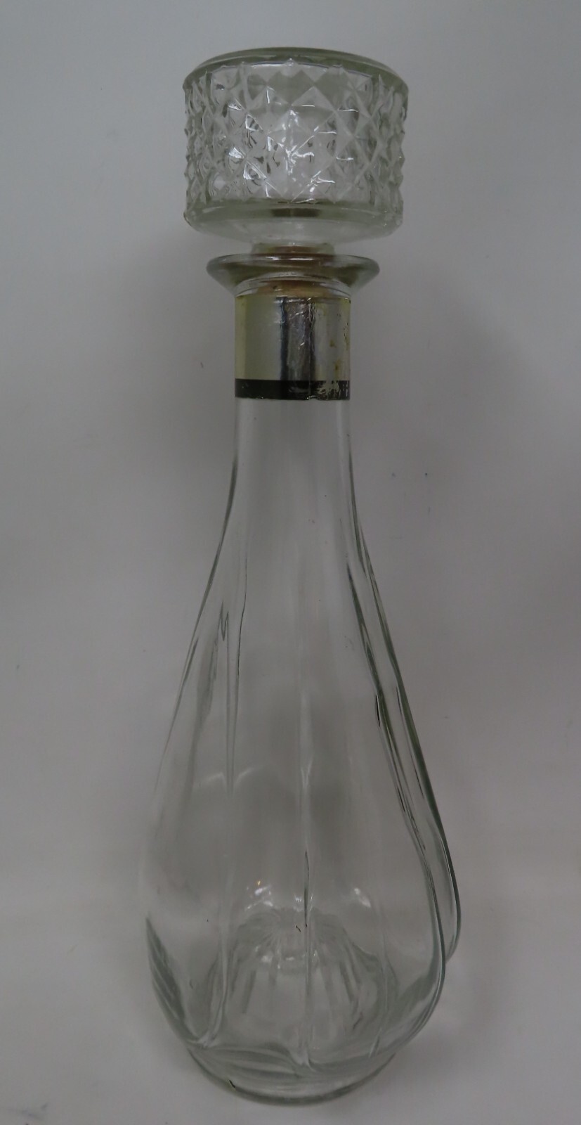 Vintage 12" Prohibition Glass Genie Alcohol Bottle Carafe Cork Stopper ...