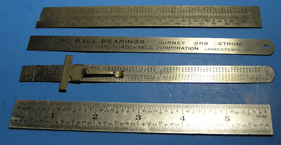 VINTAGE 6" STAINLESS STEEL RULER/DEPTH GAUGE LOT - 4 different ...