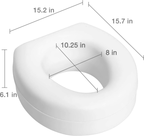 HealthSmart Raised Toilet Seat Riser That Fits Most Standard (Round ...