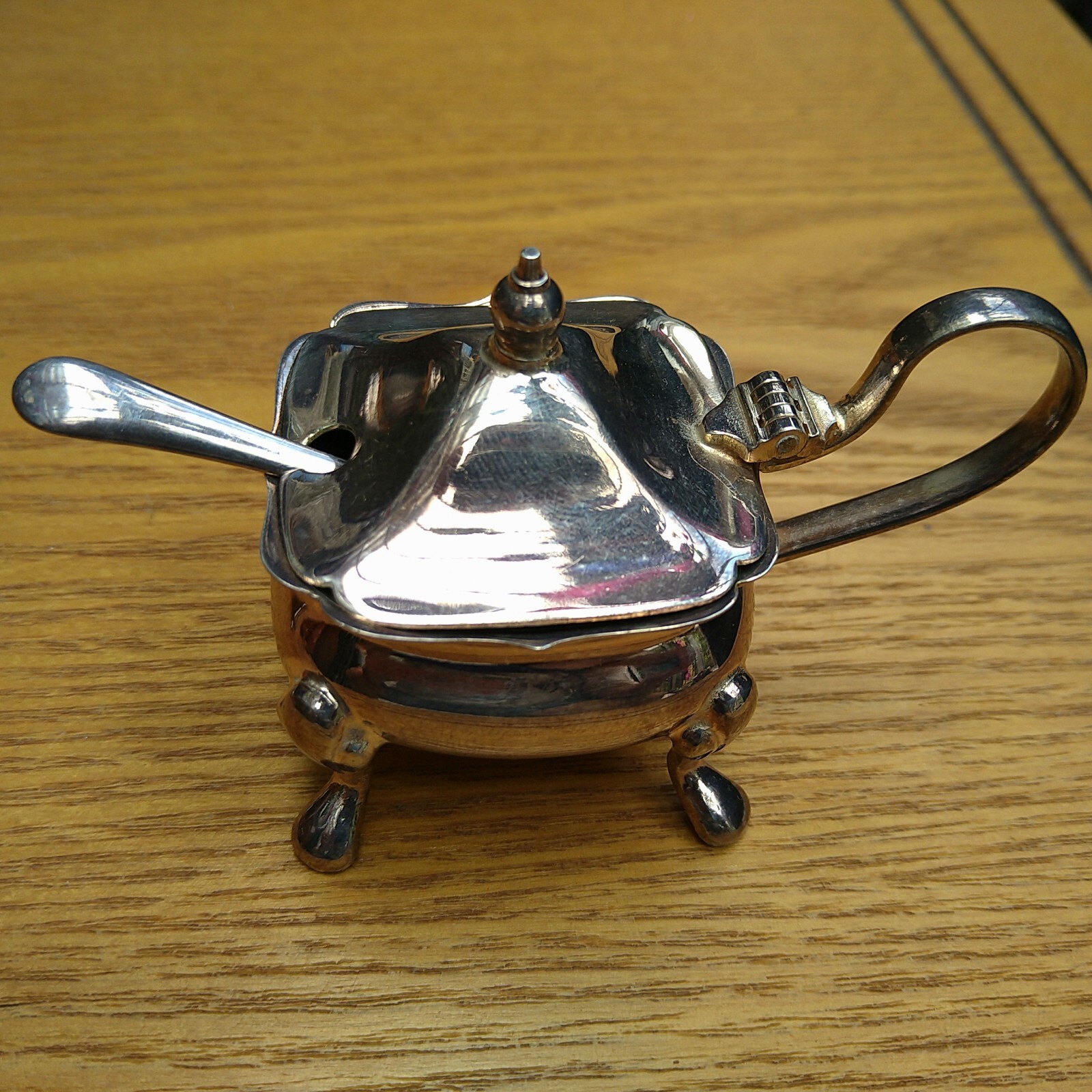 Vintage Three Piece Quality EPNS Condiment Set with Cobalt Inserts ...