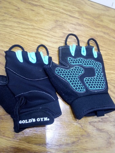 Gold's Gym Tacky Gloves Half Finger Size M/L Teal | eBay