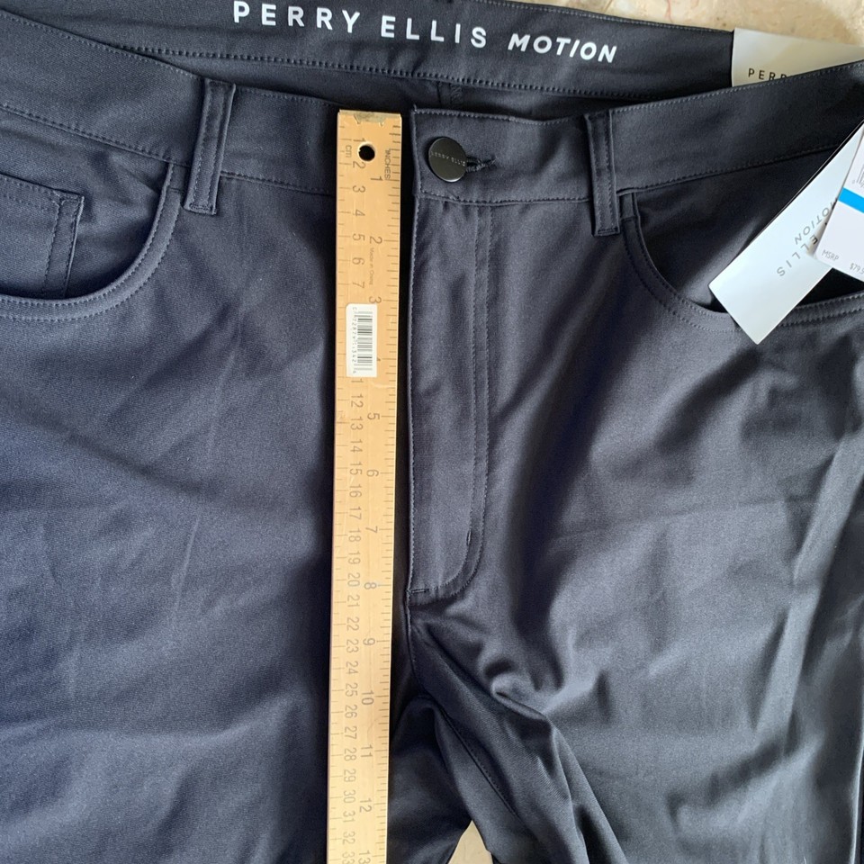 NWT Perry Ellis Motion Men’s 36 X 30 Dress Pants Slim Fit 5 Pockets ...