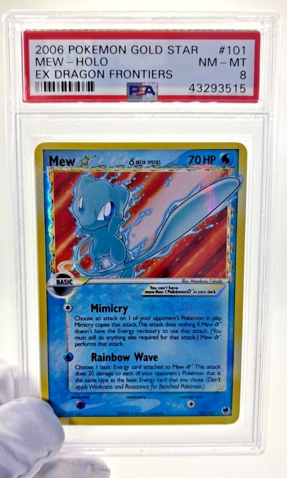 Pokemon Cards - PSA 8 Mew 101/101 - Gold Star Ex Dragon Frontiers - NM ...