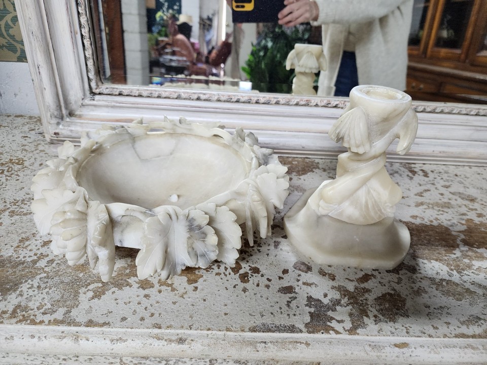 Antique alabaster tazza compote bowl | eBay