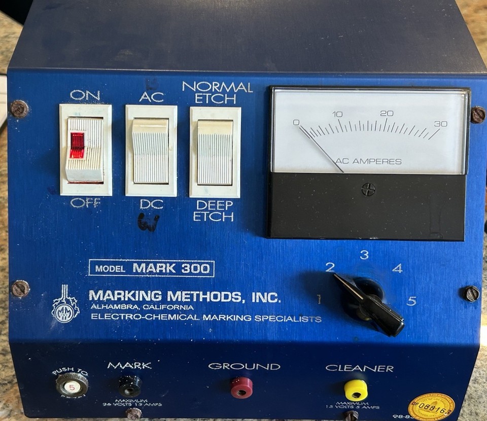 Marking Methods Inc Mark 300 Electro Chemical Marking Etching w ...