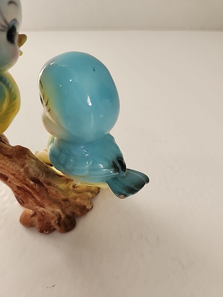 Vintage Norcrest Two Bluebirds on Branch Figurine Blue Bird Lefton SEE ...