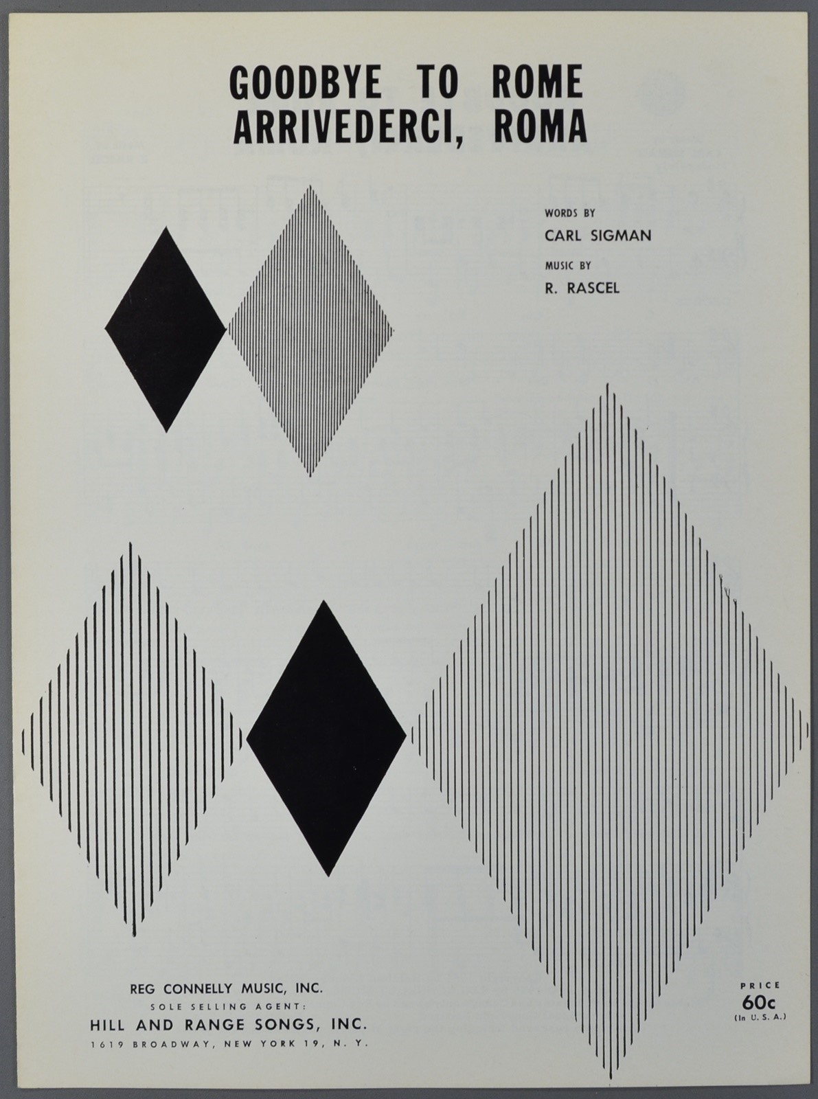 1955 GOODBYE TO ROME ARRIVEDERCI ROMA Sheet Music SIGMAN & RASCEL | eBay