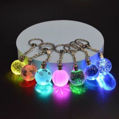 Crystal Ball 3D Engraved Key Chain Ring Keyring Keychain LED Glow ...