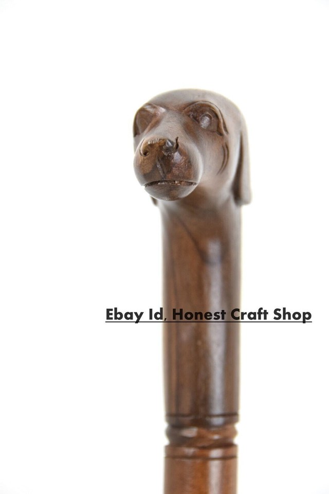 HandcraftedWooden Hiking Dog Head Handle Wooden Walking Stick Walking ...
