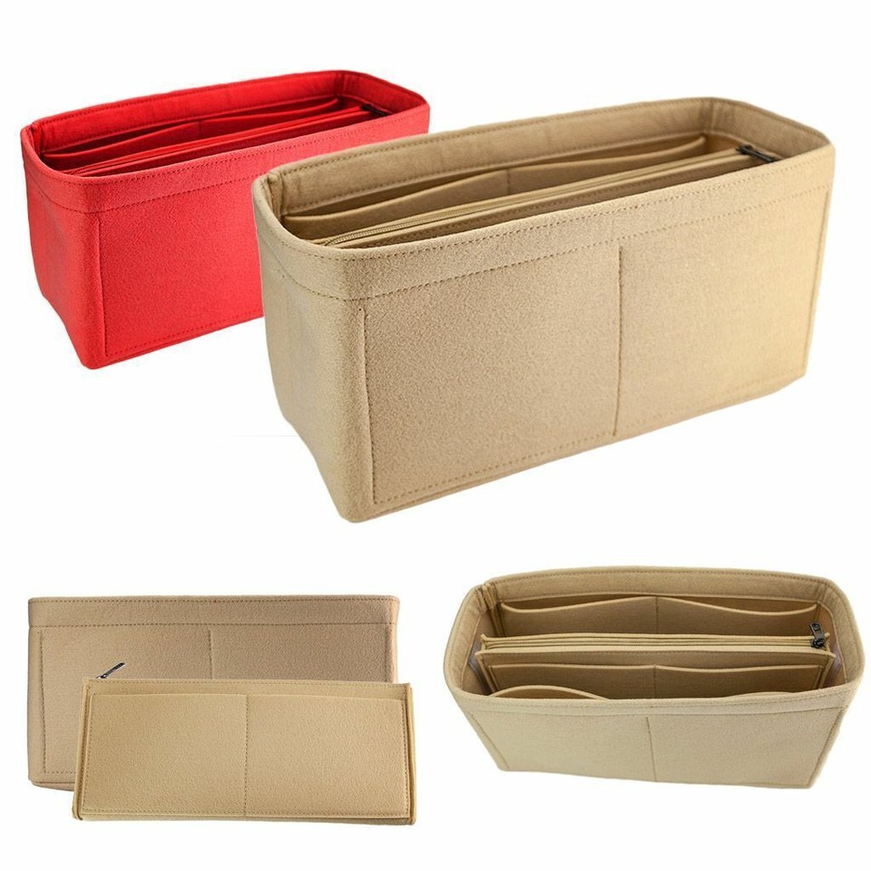 Multi-Pocket Felt Purse Handbag Organizer Insert Storage Tote Shaper ...
