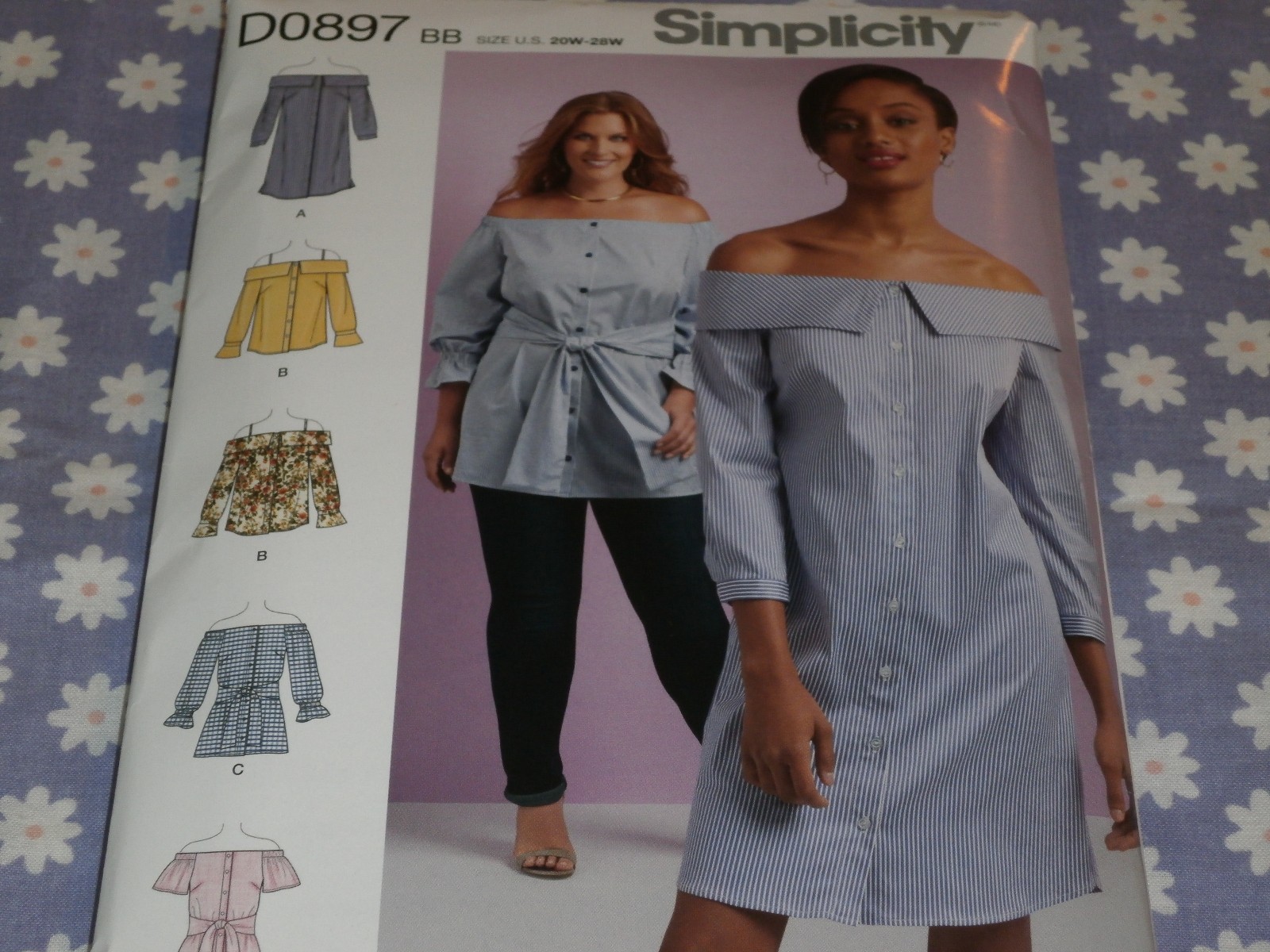 SIMPLICITY 0897-8550 WOMEN'S PLUS SHOULDER DRESS TUNIC TOP PATTERN ...