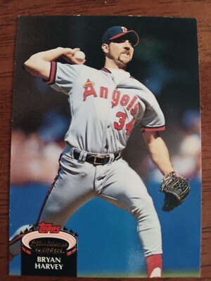 BRYAN HARVEY CALIFORNIA ANGELS 1992 TOPPS STADIUM CLUB BASEBALL CARD ...