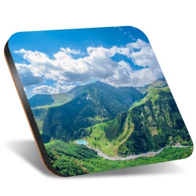 1x Square Coaster 12cm Georgia Green Mountains Travel #51008 | eBay UK