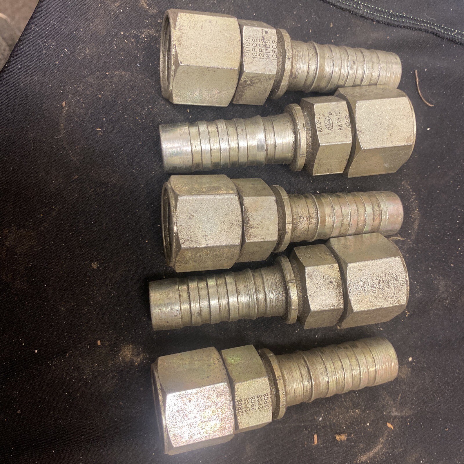 ASSORTED LOT OF HYDRAULIC HOSE END FITTINGS FJIC FLARED SWIVEL LOT OF 5 ...