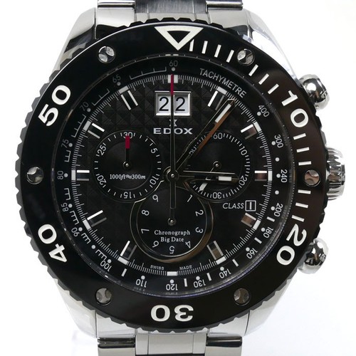 EDOX WATCH CLASS 1 BIG DATE CHRONOGRAPH 10006-3N-NIN QUARTZ MOVEMENT ...