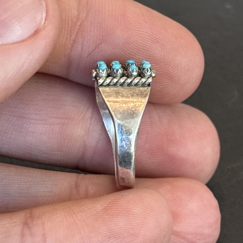 Peter & Vivian Haloo ZUNI Sterling Silver Snakeye 20 Point TURQUOISE ...