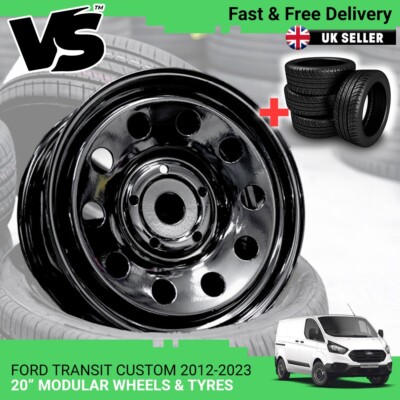 FOR FORD TRANSIT CUSTOM TUFF TORQUE GLOSS BLACK 20" STEEL WHEELS ...