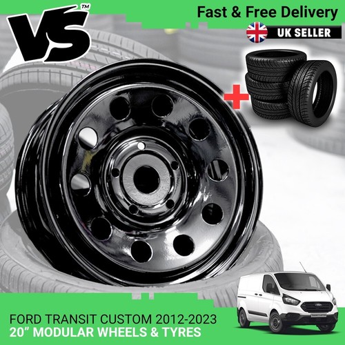 FOR FORD TRANSIT CUSTOM TUFF TORQUE GLOSS BLACK 20" STEEL WHEELS ...