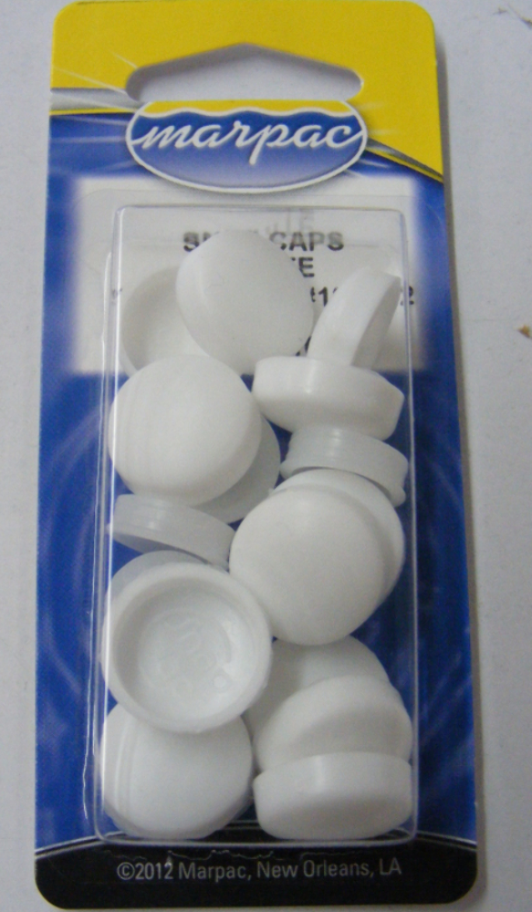 10PK Marpac 7-6060 Snap Molded Plastic Cap White for Screw #10, #12 ...