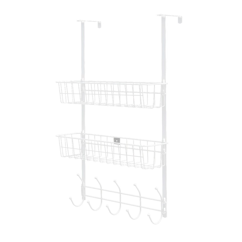 2-Tier Over The Door Organizer Hanger Hook Door Storage Rack Shelf ...