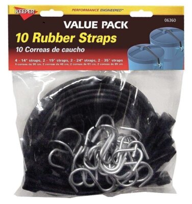 HAMPTON PROD Keeper Keeper - Assorted EPDM Rubber Cargo Straps, 10 Pack ...