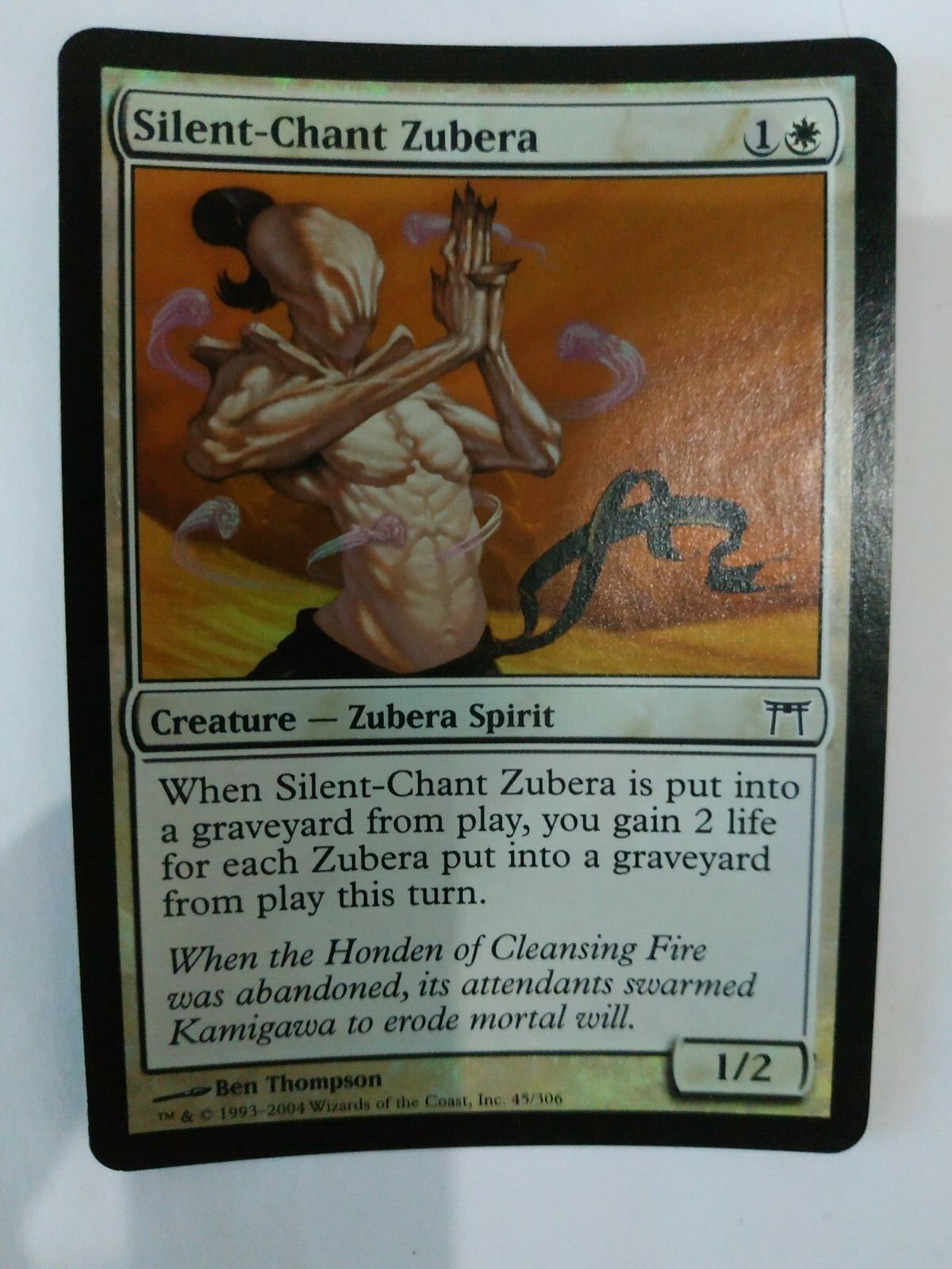 MTG 4X FOIL CHAMPIONS OF KAMIGAWA SILENT CHANT ZUBERA NM MAGIC THE ...