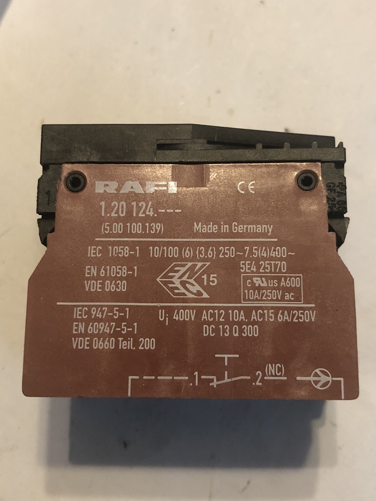 RAFI 1.20 124 Contact Block for Push Button Switch Relay 10 Amp 250 ...