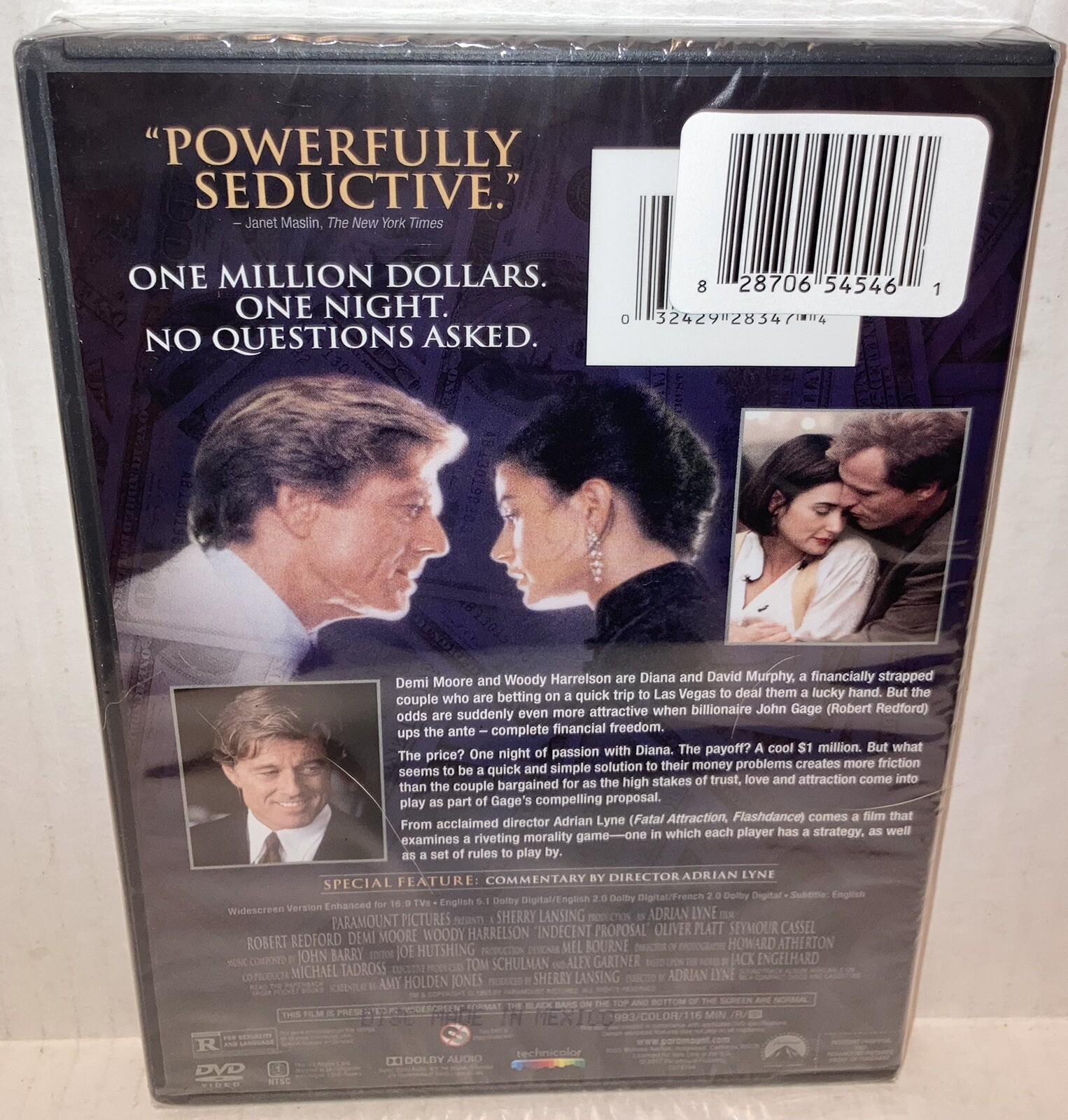 Indecent Proposal DVD NWT New 2017 Paramount Drama Robert Redford Demi ...