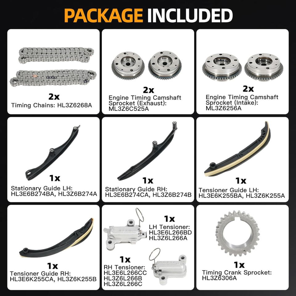 Timing Chain Kit With VVT Cam Phasers for 2017-2024 Ford F-150 Lincoln ...