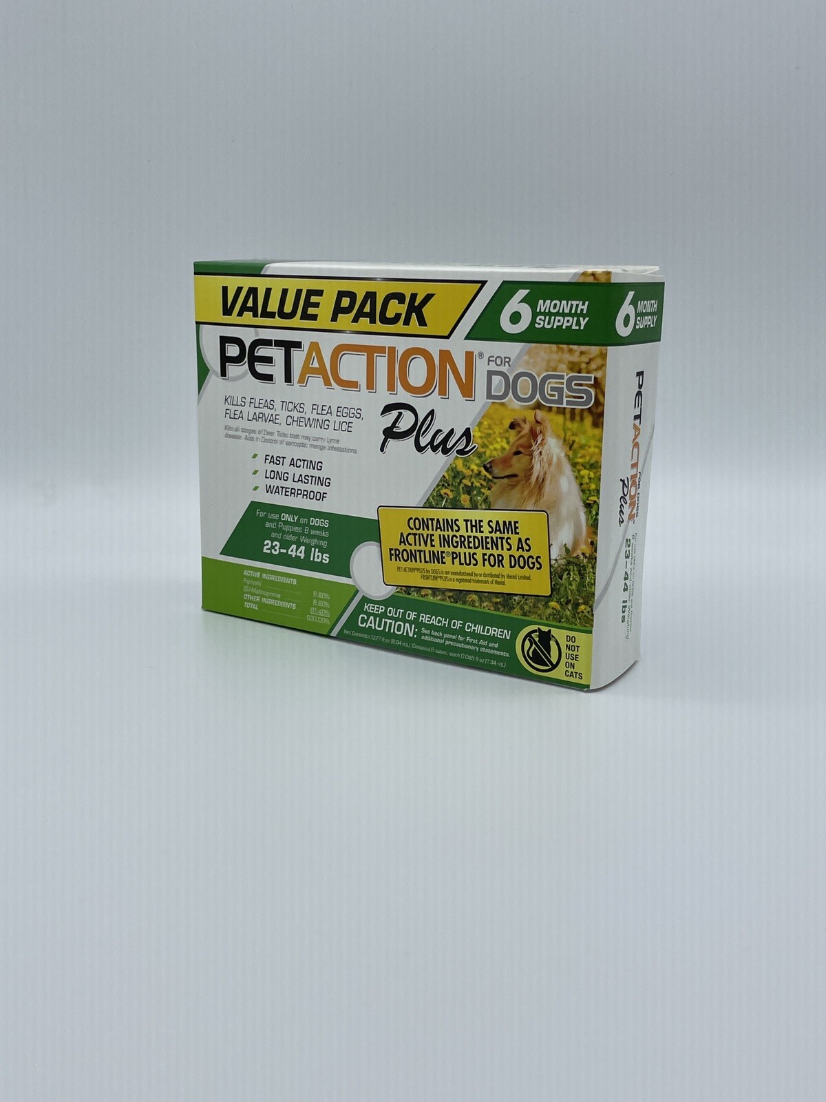 PetAction Plus Flea & Tick Treatment for Medium Dogs 23-44 lbs - 6 ...