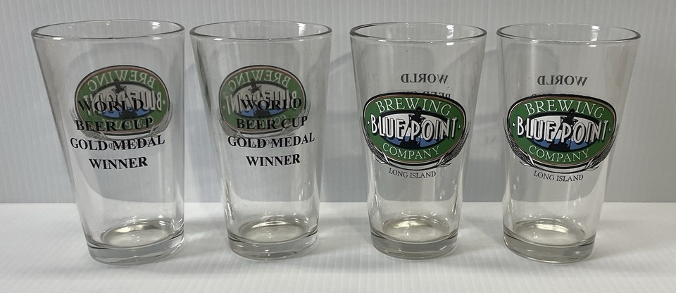 Set of 4 Blue Point Brewery 16 Ounce (Pint) Glasses NEW | eBay