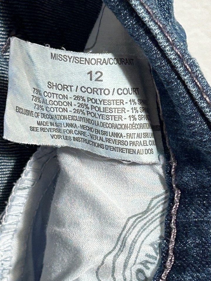 WOMENS SIZE 12 MISSY SHORT WAIST 34 GLORIA VANDERBILT AMANDA BLUE DENIM ...