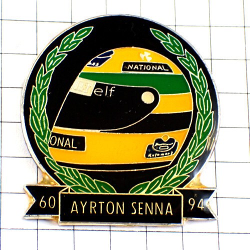 Pin Badge Ayrton Senna F1 Race Car Laurel Wreath RENAULT FRANCE France ...