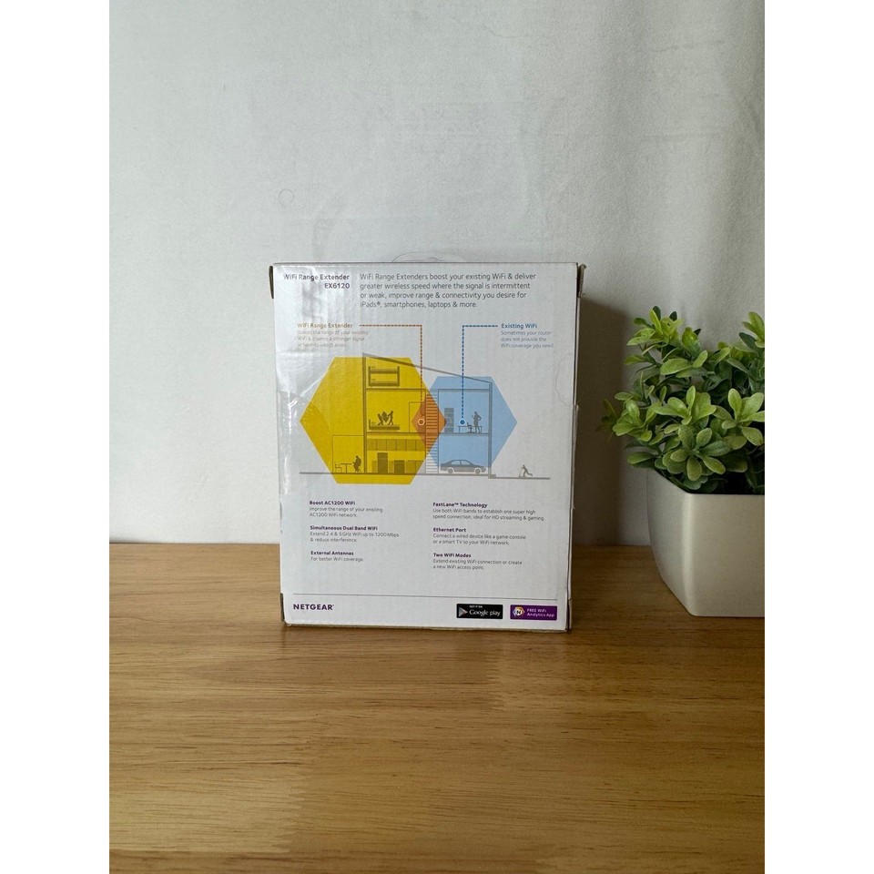 NETGEAR EX6120-100NAS AC1200 Dual Band WiFi Range Extender (OPEN BOX ...