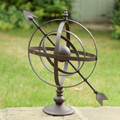 Metal Garden Ornament Armillary Sphere Sculpture Outside Lawn Globe ...