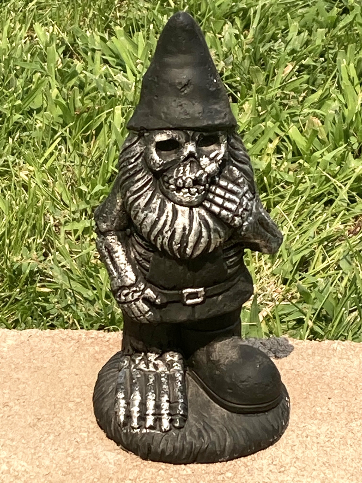 Cement Skeleton Zombie Gnome Halloween Garden Decoration 8” | eBay