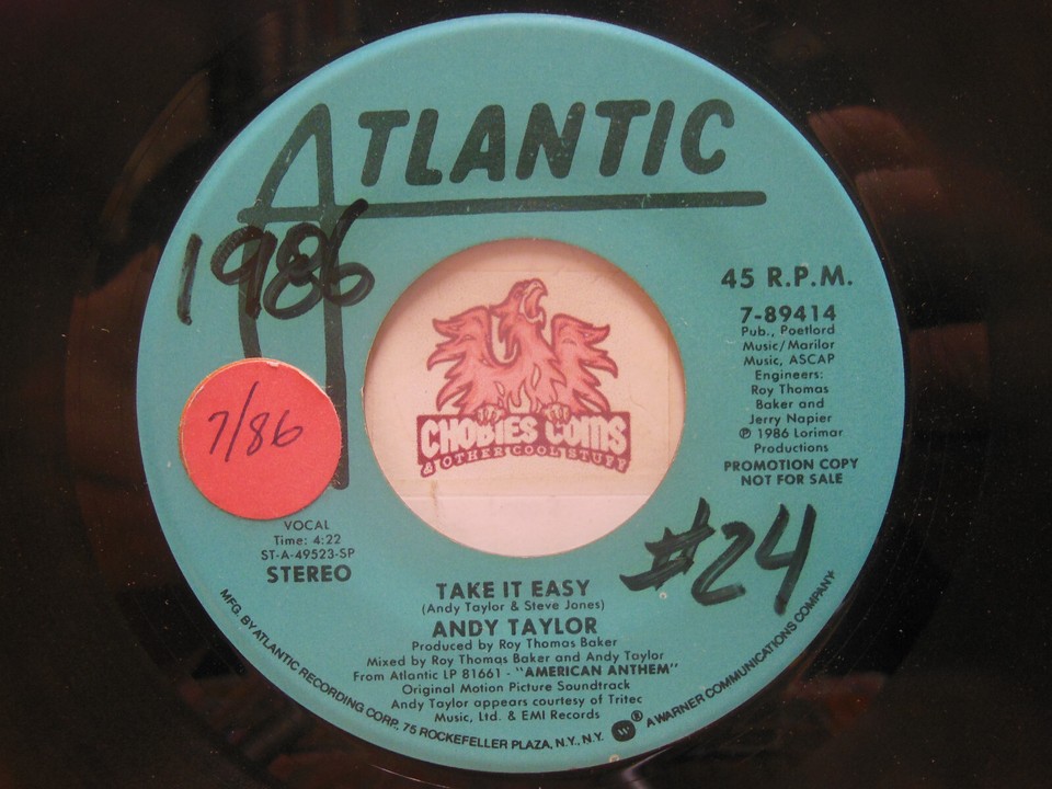 Promo! Andy Taylor – Take It Easy / Same, 45 RPM VG+ (14F) | eBay