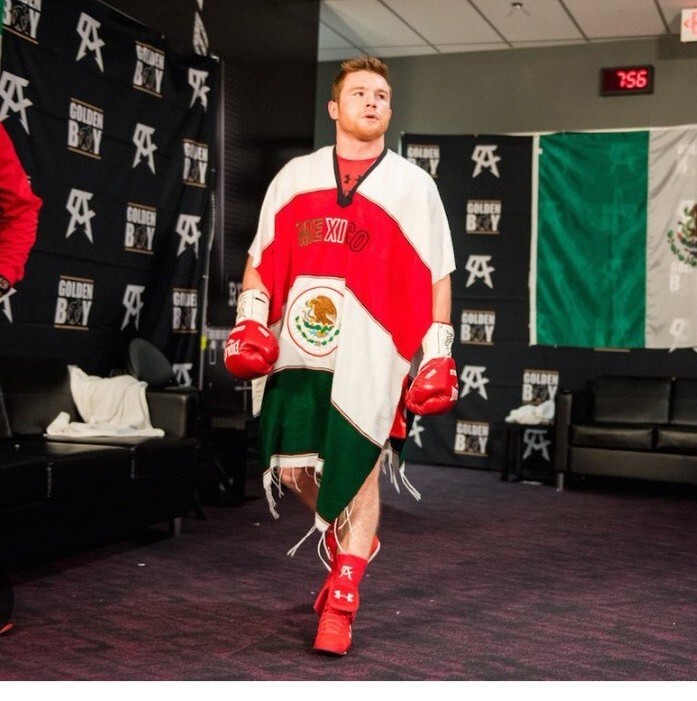 Saul Canelo Alvarez signed autographed Mexico Flag Poncho Beckett COA # ...