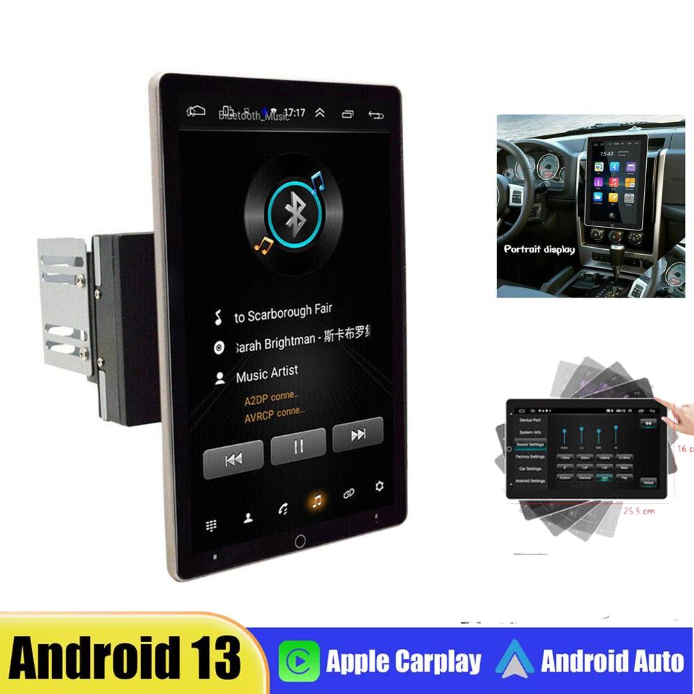 Rotatable 10.1" Android 13 Touch Screen Car Stereo Radio GPS WIFI BT ...