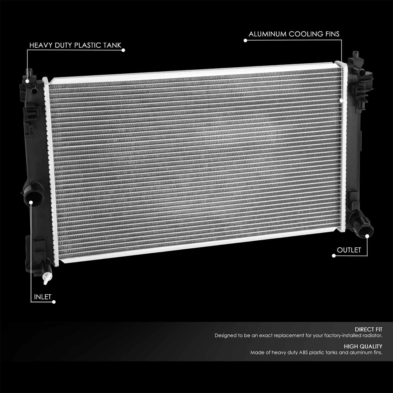 FOR 18-21 TOYOTA C-HR COROLLA OE STYLE ALUMINUM CORE RACING RADIATOR ...