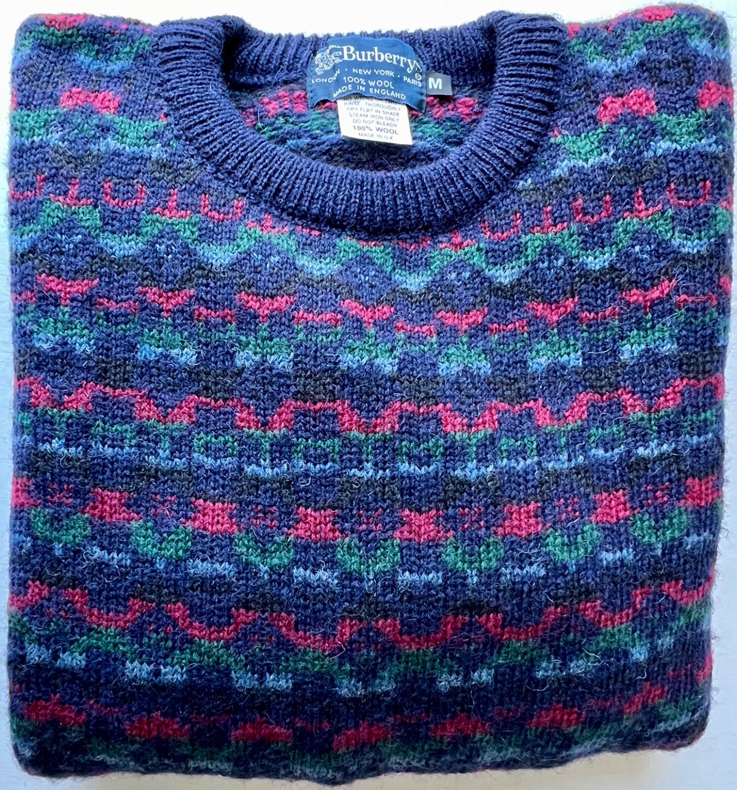 BURBERRY SHETLAND CREW NECK SWEATER / MENS / WOMENS / SIZE M / NEW ...